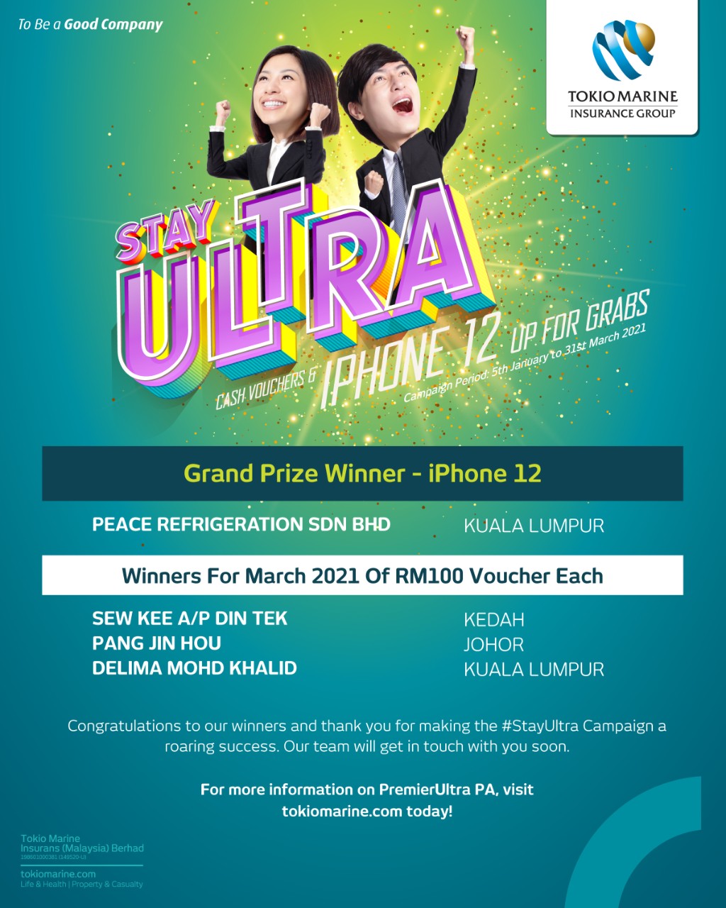 #StayUltra Campaign Grand Prize & Final Group of Winners