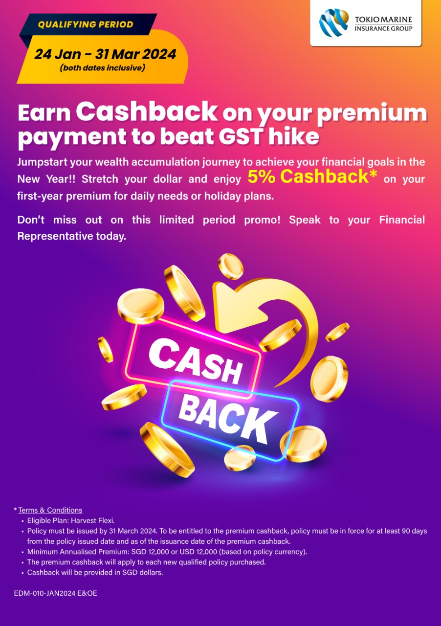 Premium Cashback | Tokio Marine Life Insurance Singapore