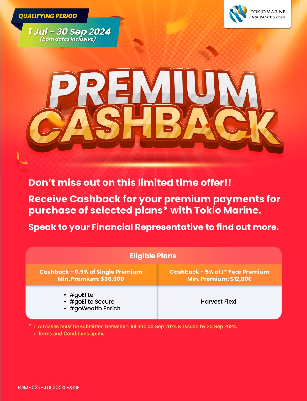 Premium Cashback | Tokio Marine Life Insurance Singapore